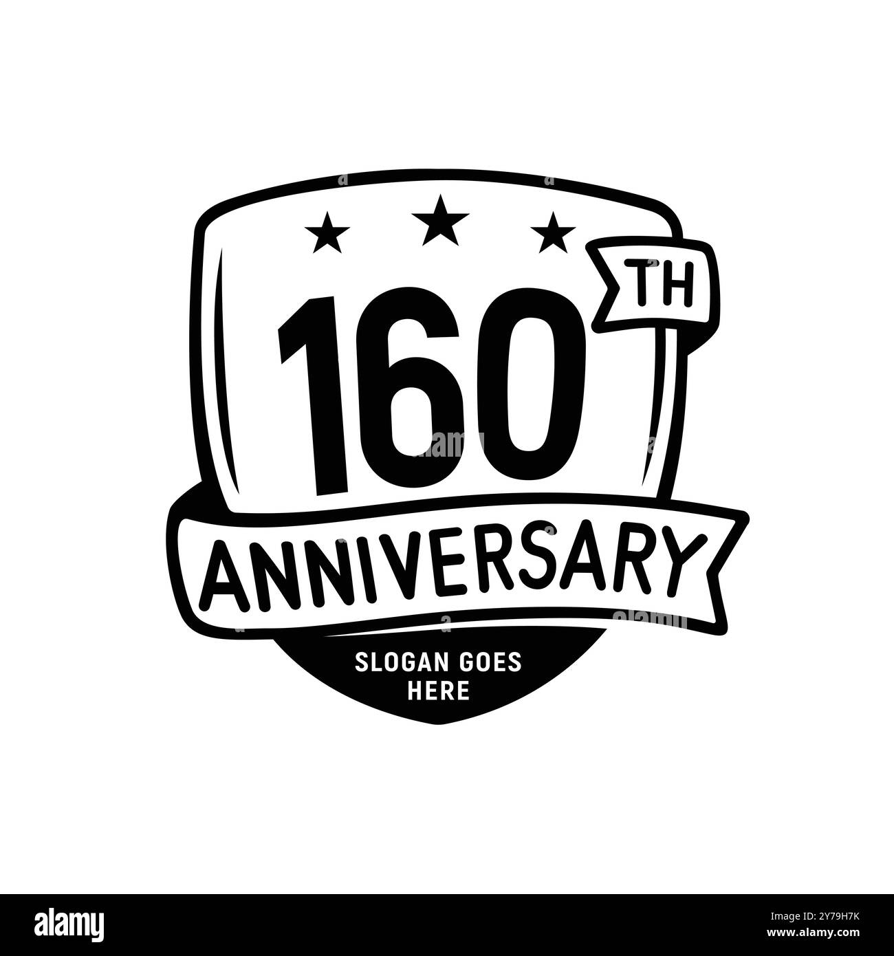 160 years anniversary celebration shield design template. 160th ...