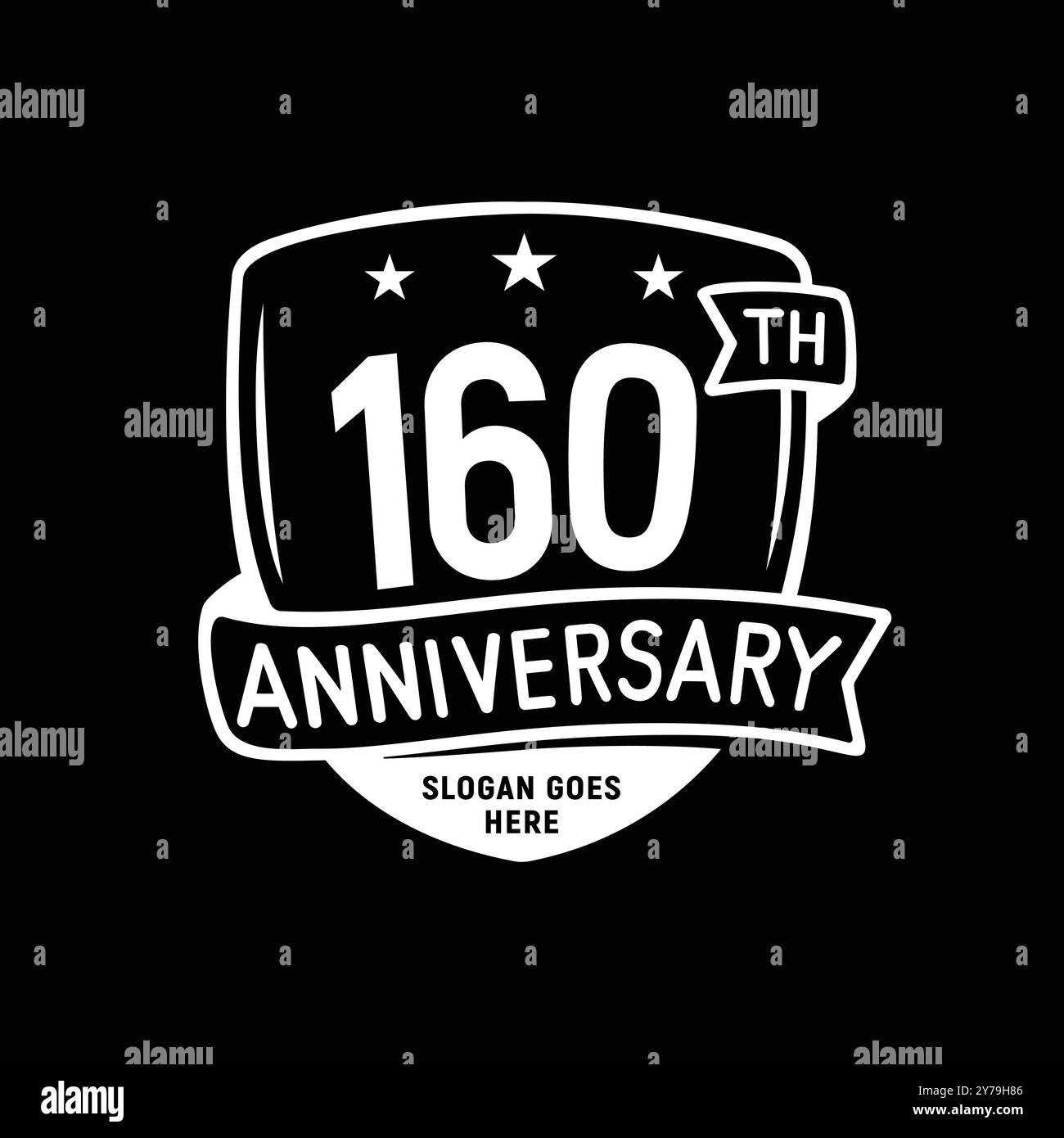 160 years anniversary celebration shield design template. 160th ...