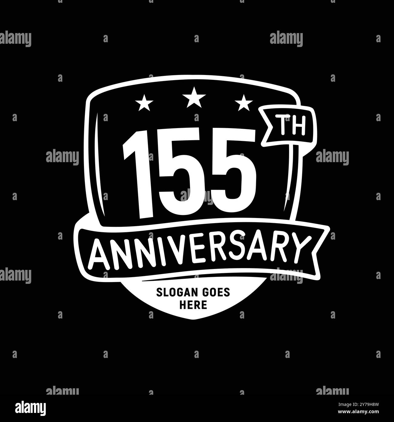 155 years anniversary celebration shield design template. 155th ...