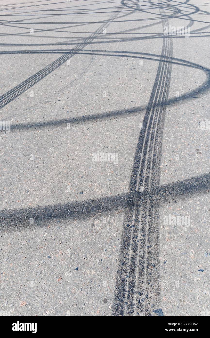 Tire track mark on asphalt tarmac road race track texture and ...