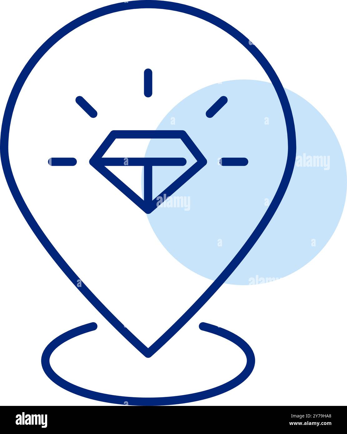 Shining diamond on map pin. Exclusive luxurious destination. Premium ...