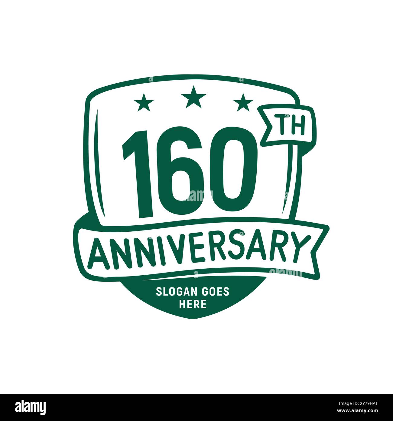 160 years anniversary celebration shield design template. 160th ...