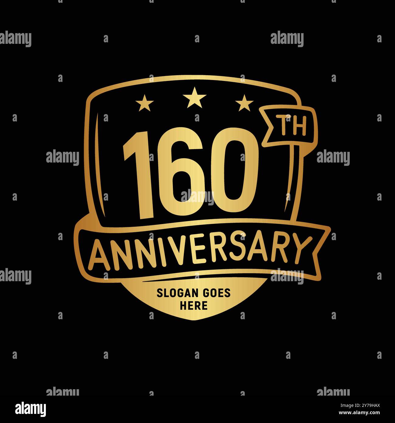 160 years anniversary celebration shield design template. 160th ...