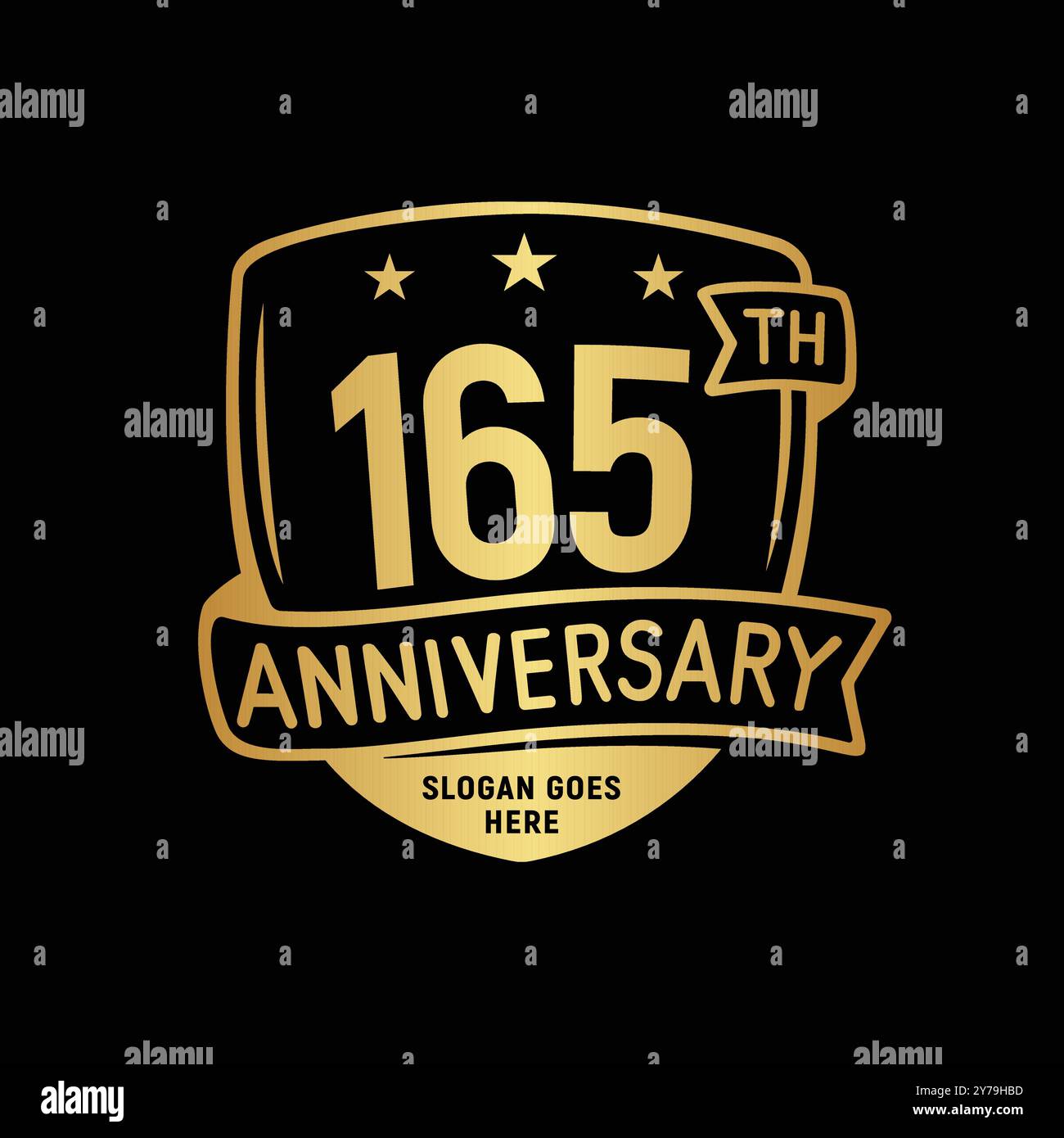 165 years anniversary celebration shield design template. 165th ...