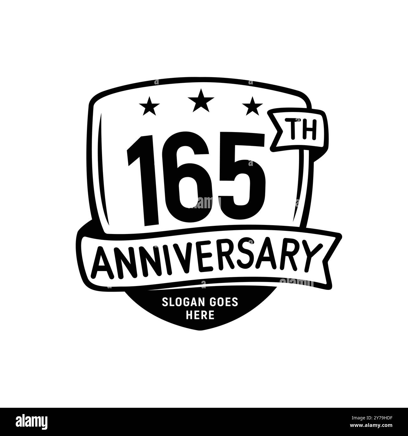 165 years anniversary celebration shield design template. 165th ...