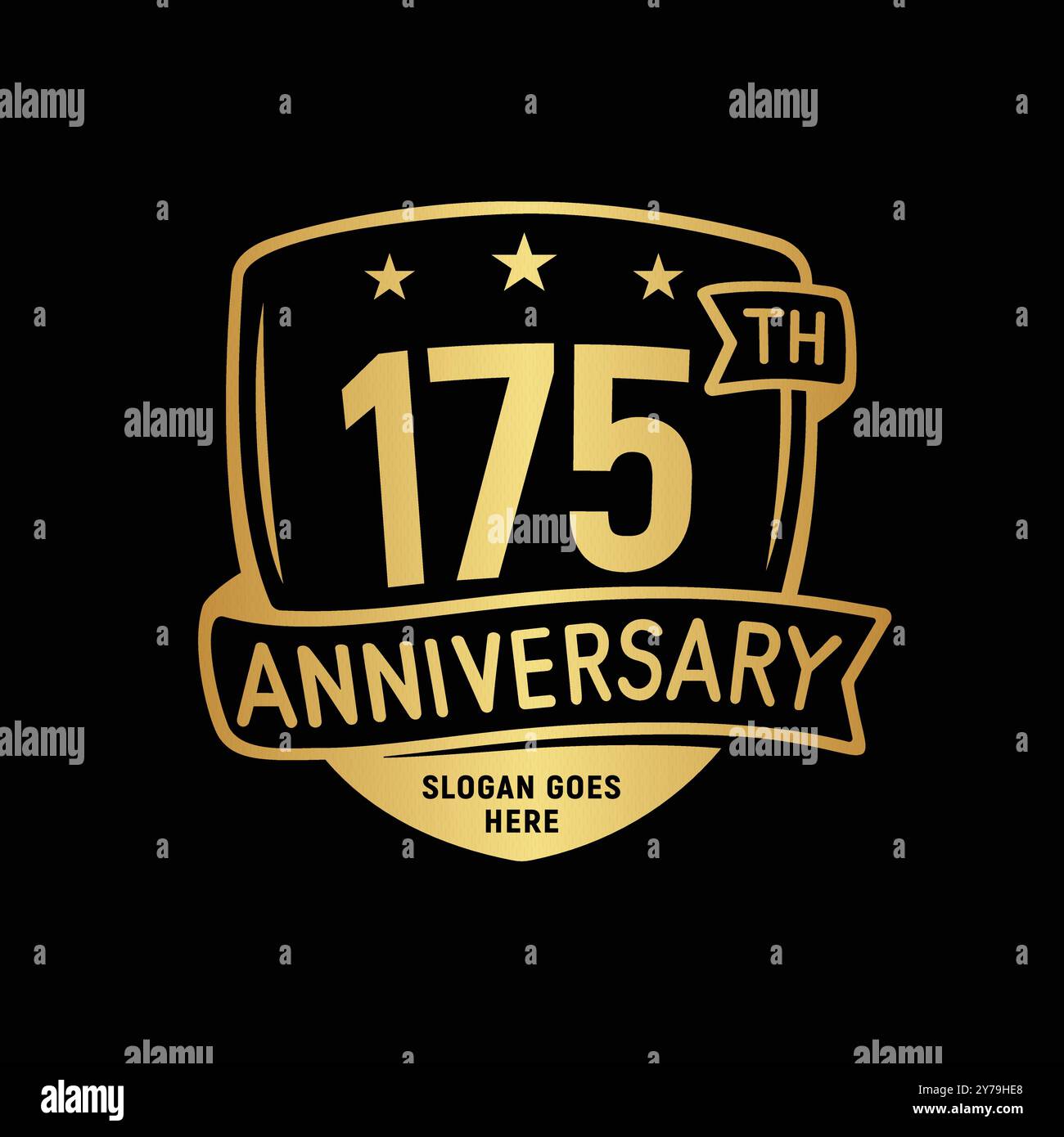 175 years anniversary celebration shield design template. 175th ...