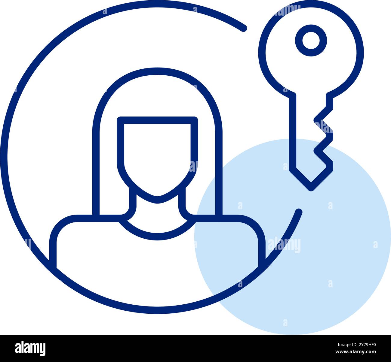 Female User Profile Picture With Key Secure Login Methods And