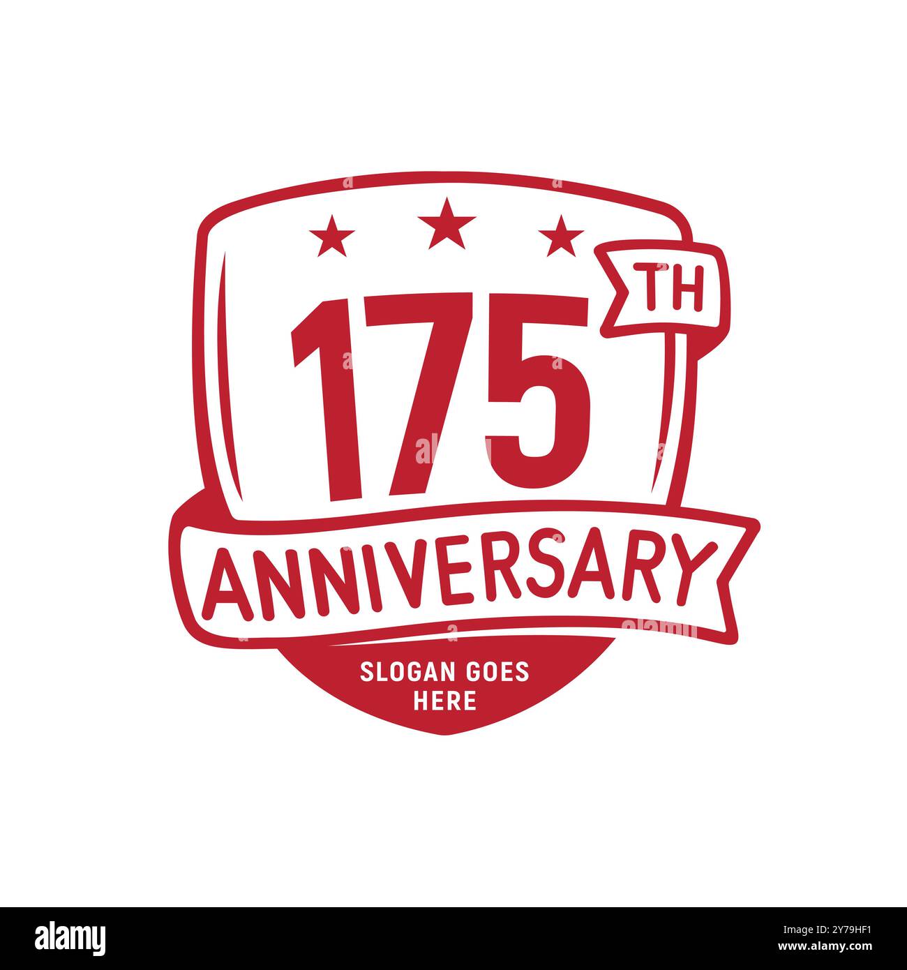 175 years anniversary celebration shield design template. 175th anniversary logo. Vector and ...