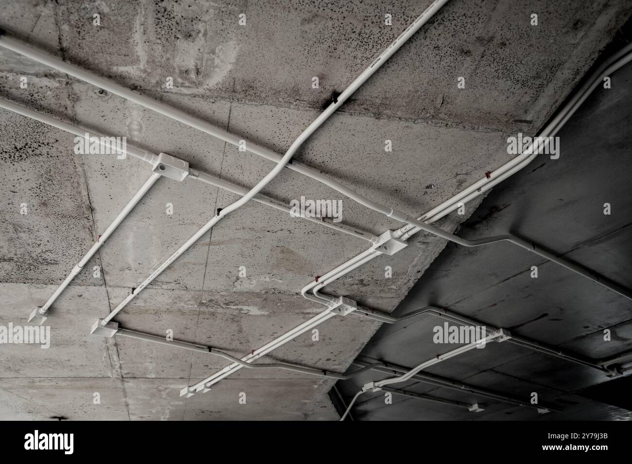 The electrical wiring at the construction site is completed and ...