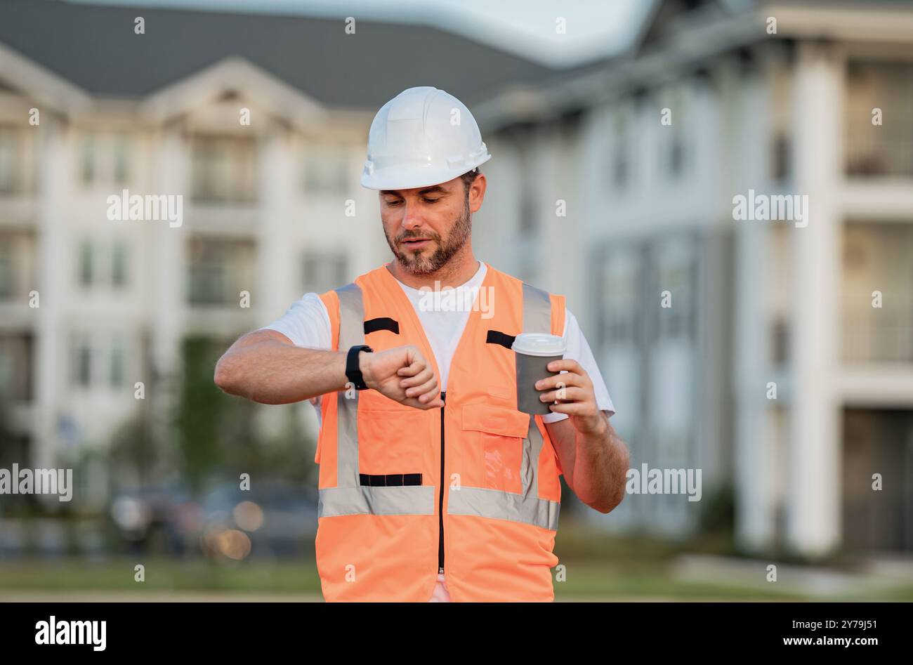 Handsome hispanic contractor hard hat hi-res stock photography and ...