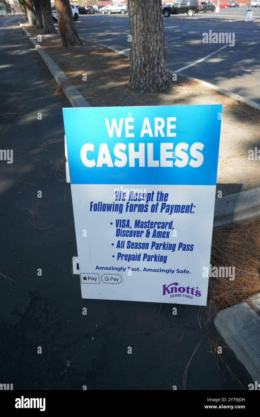 Buena Park, California, USA 22nd September 2024 We Are Cashless Sign at ...