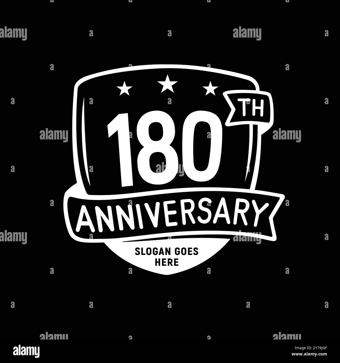 180 years anniversary celebration shield design template. 180th ...