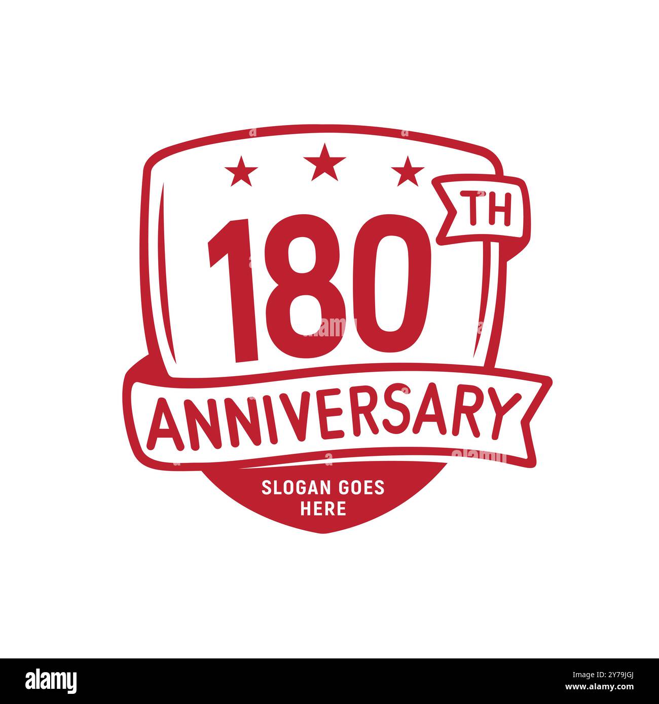 180 years anniversary celebration shield design template. 180th ...
