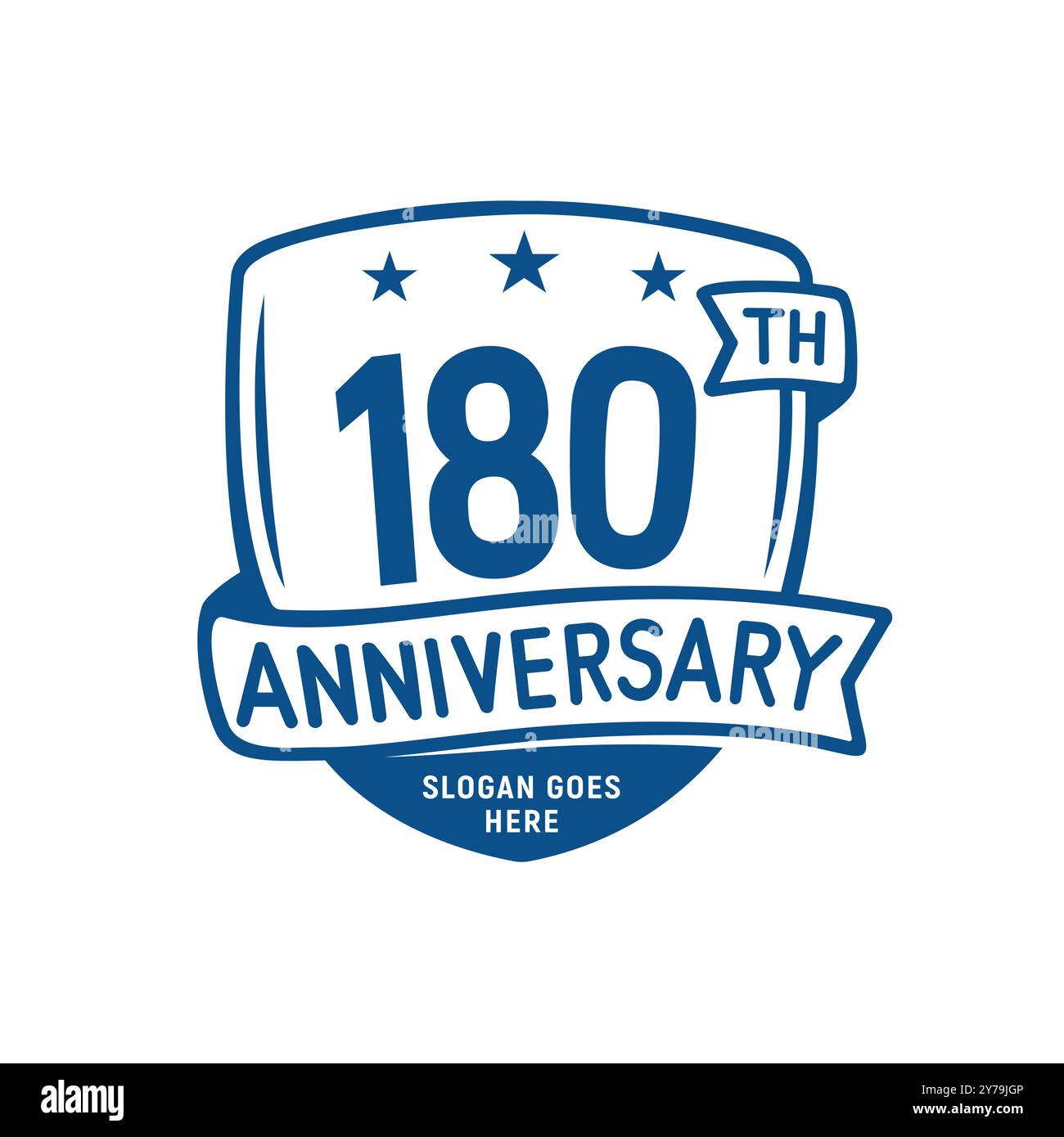 180 years anniversary celebration shield design template. 180th ...