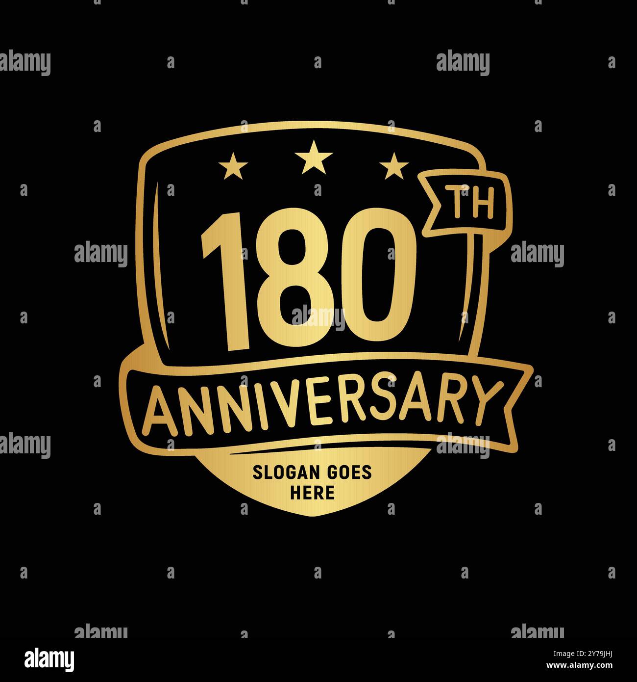 180 years anniversary celebration shield design template. 180th ...