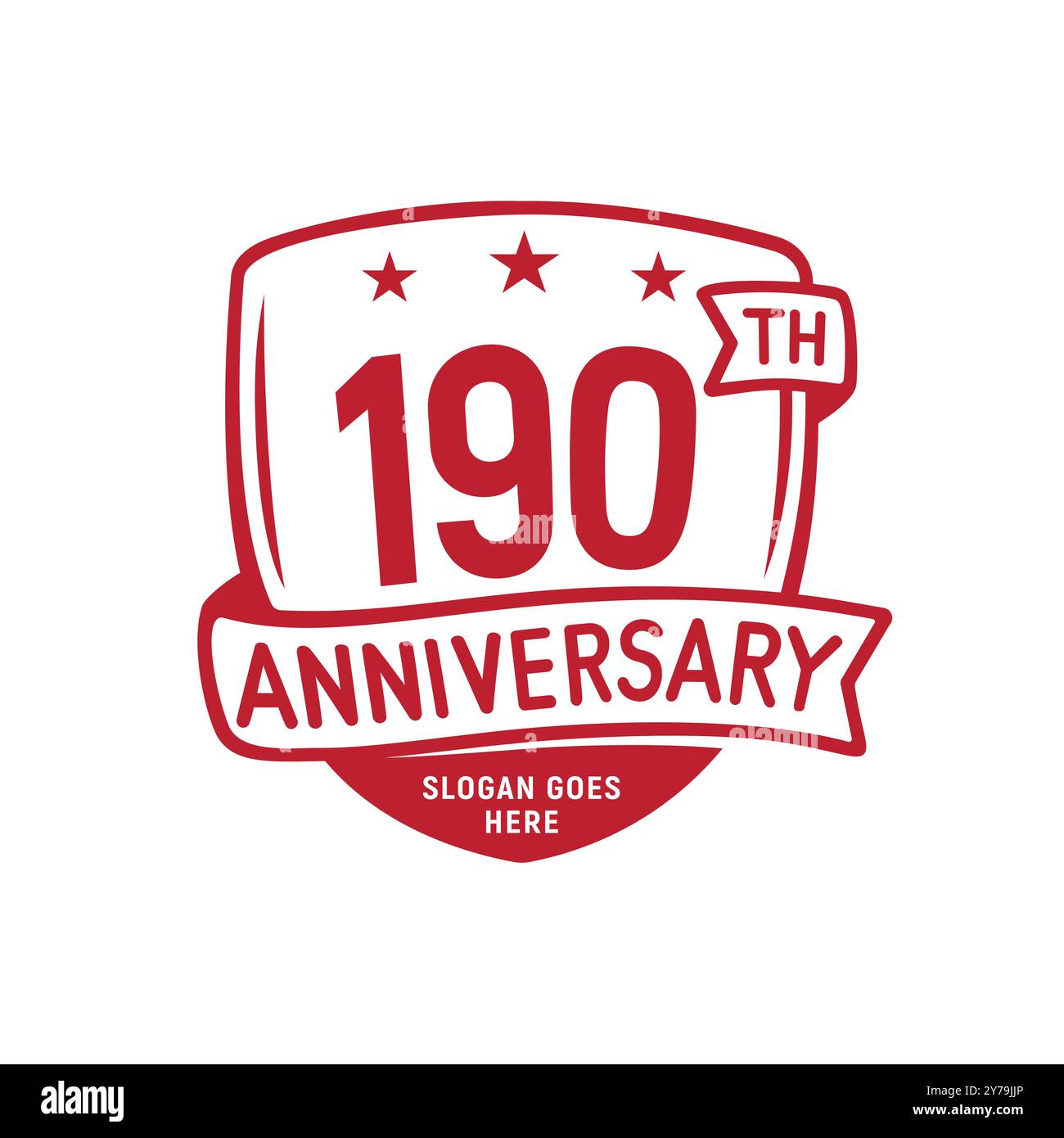 190 years anniversary celebration shield design template. 190th ...