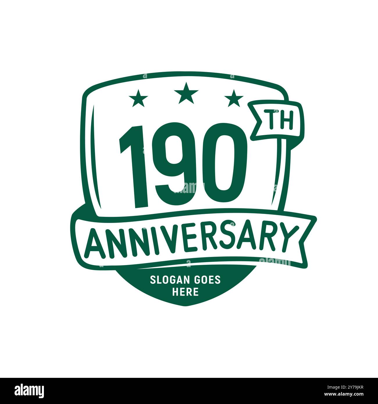 190 years anniversary celebration shield design template. 190th ...