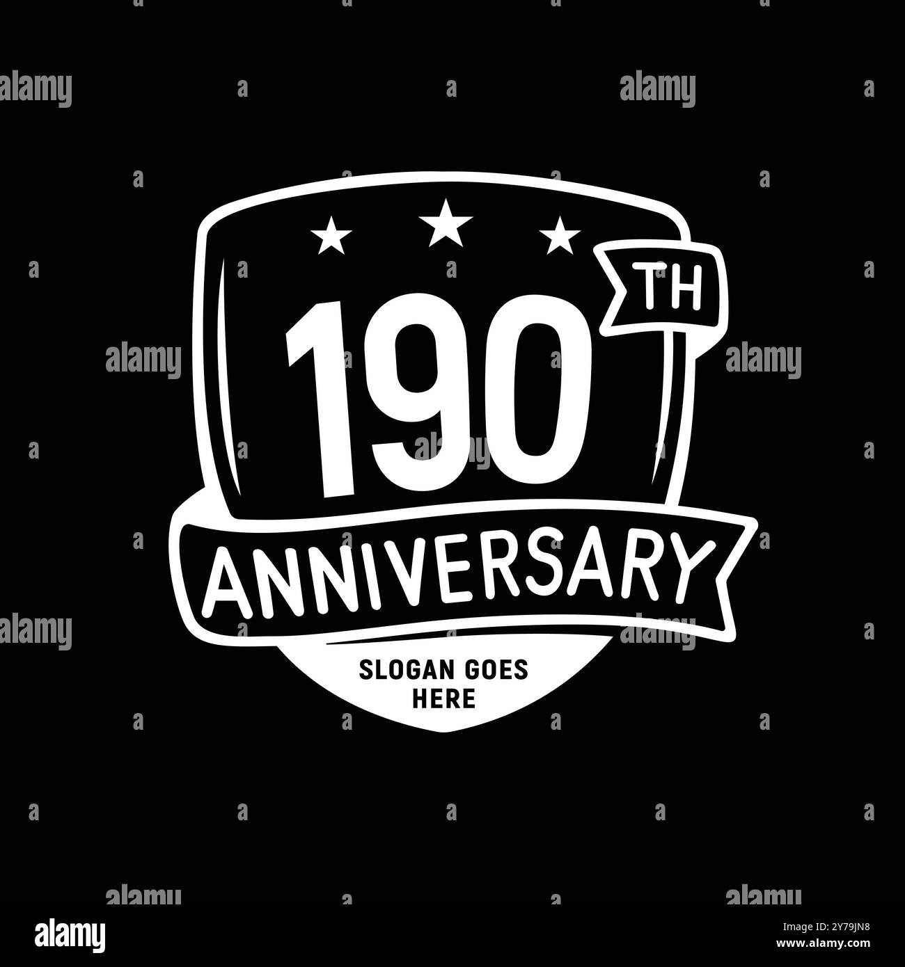 190 years anniversary celebration shield design template. 190th ...