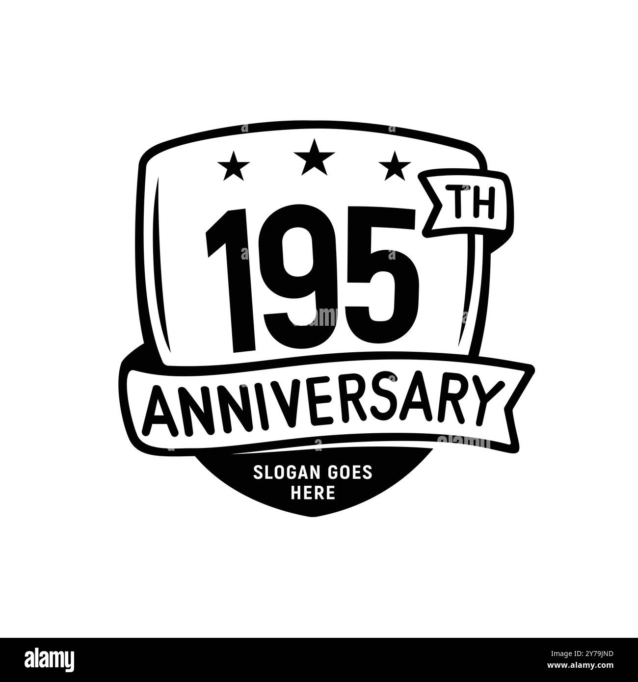 195 years anniversary celebration shield design template. 195th ...