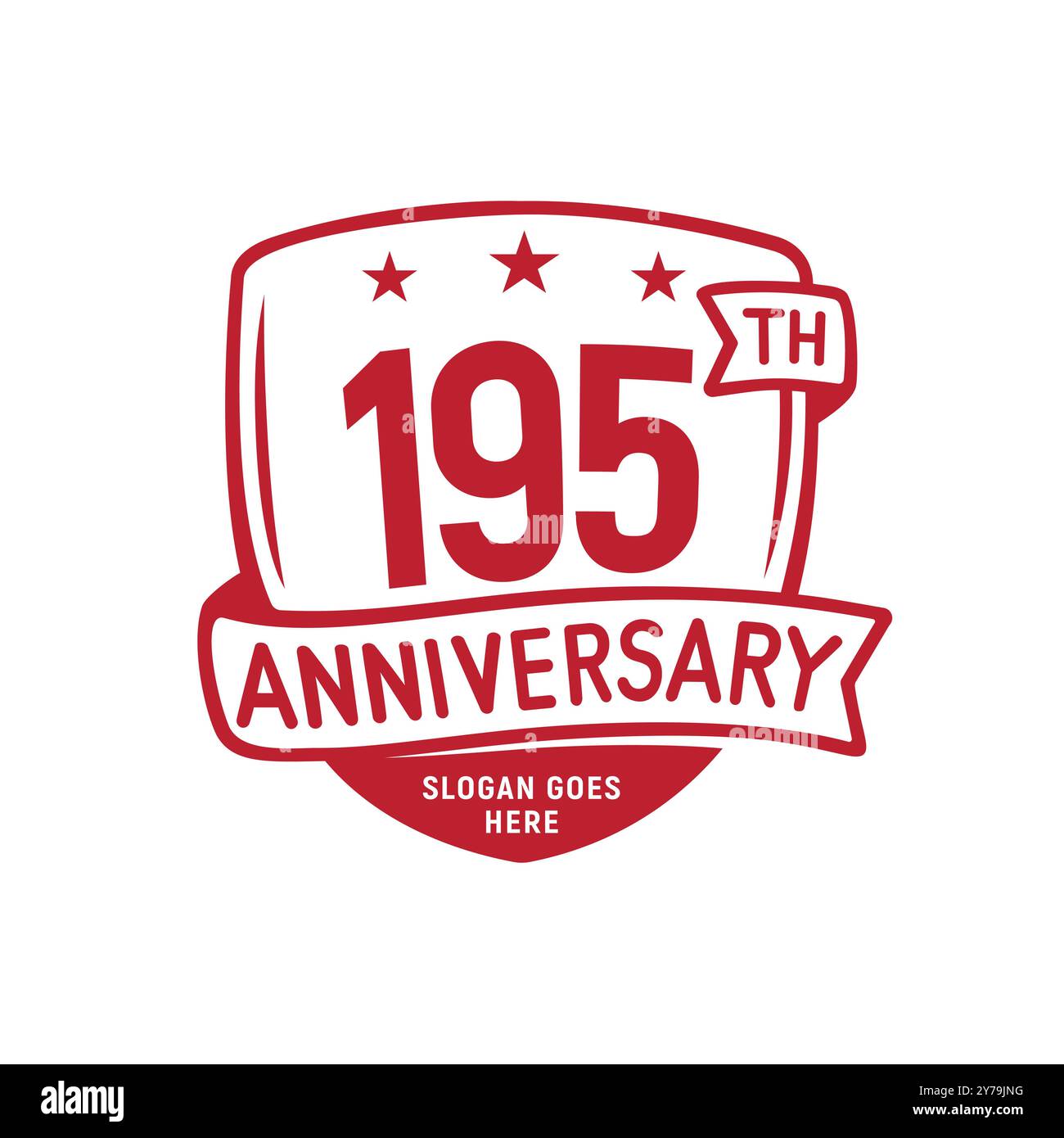 195 years anniversary celebration shield design template. 195th ...