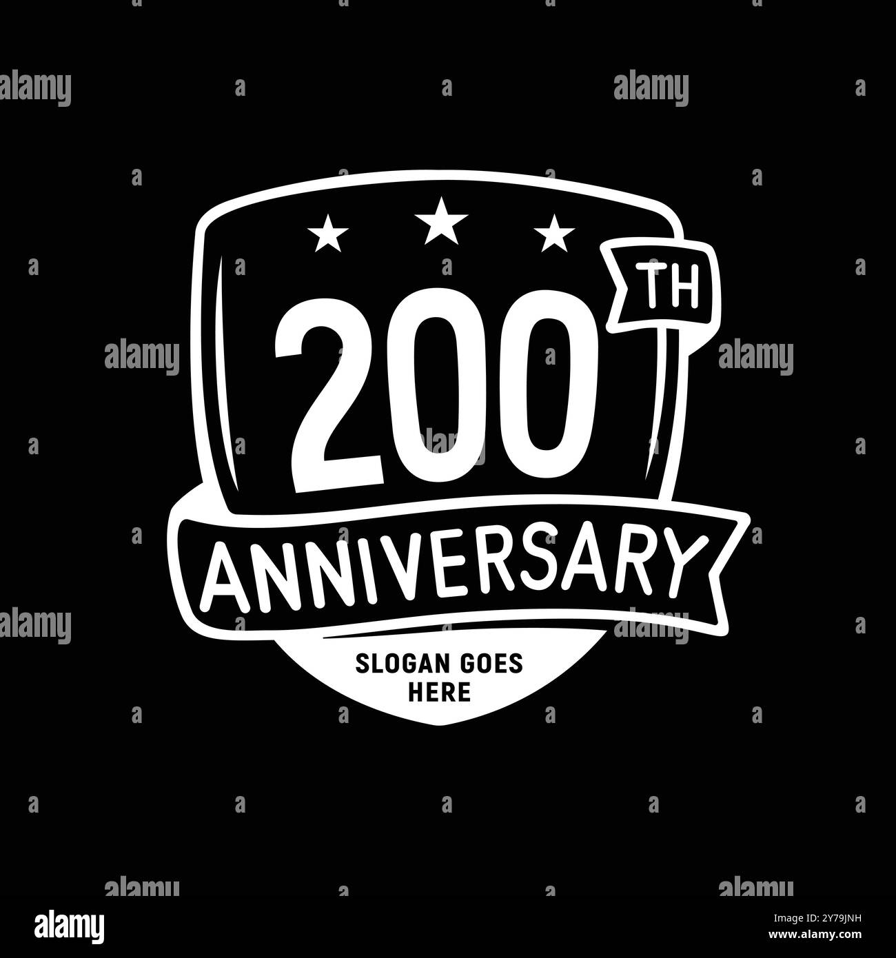 200 years anniversary celebration shield design template. 200th ...
