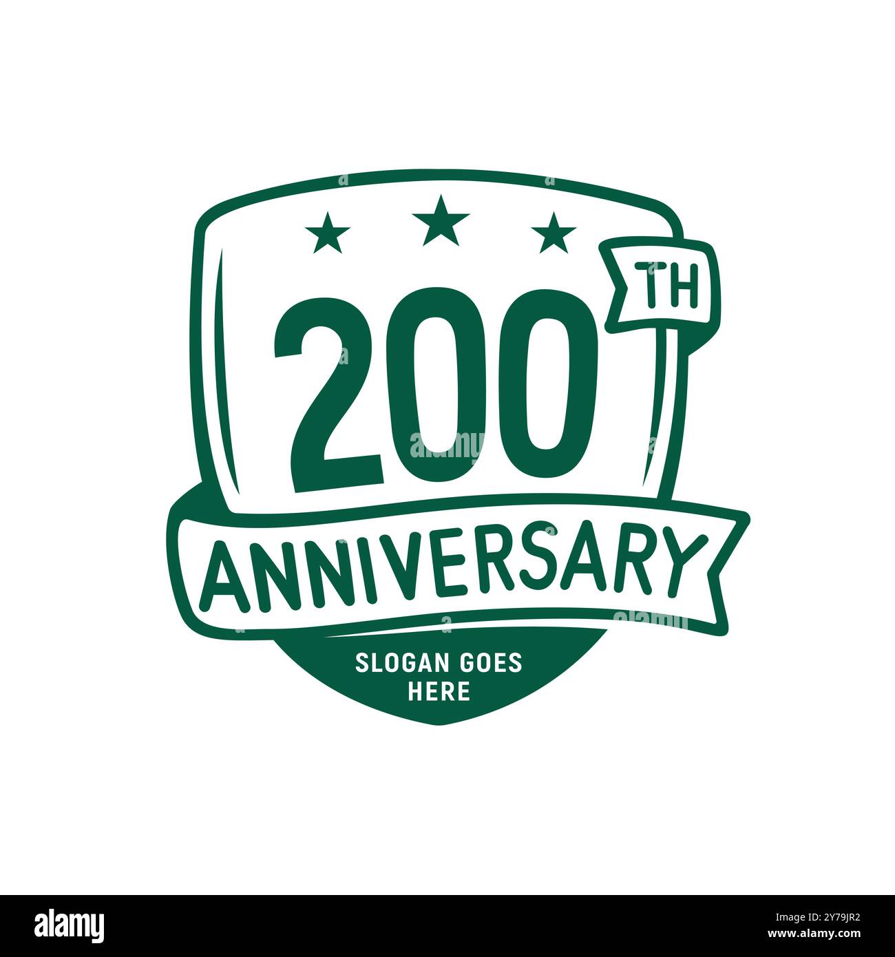 200 years anniversary celebration shield design template. 200th ...