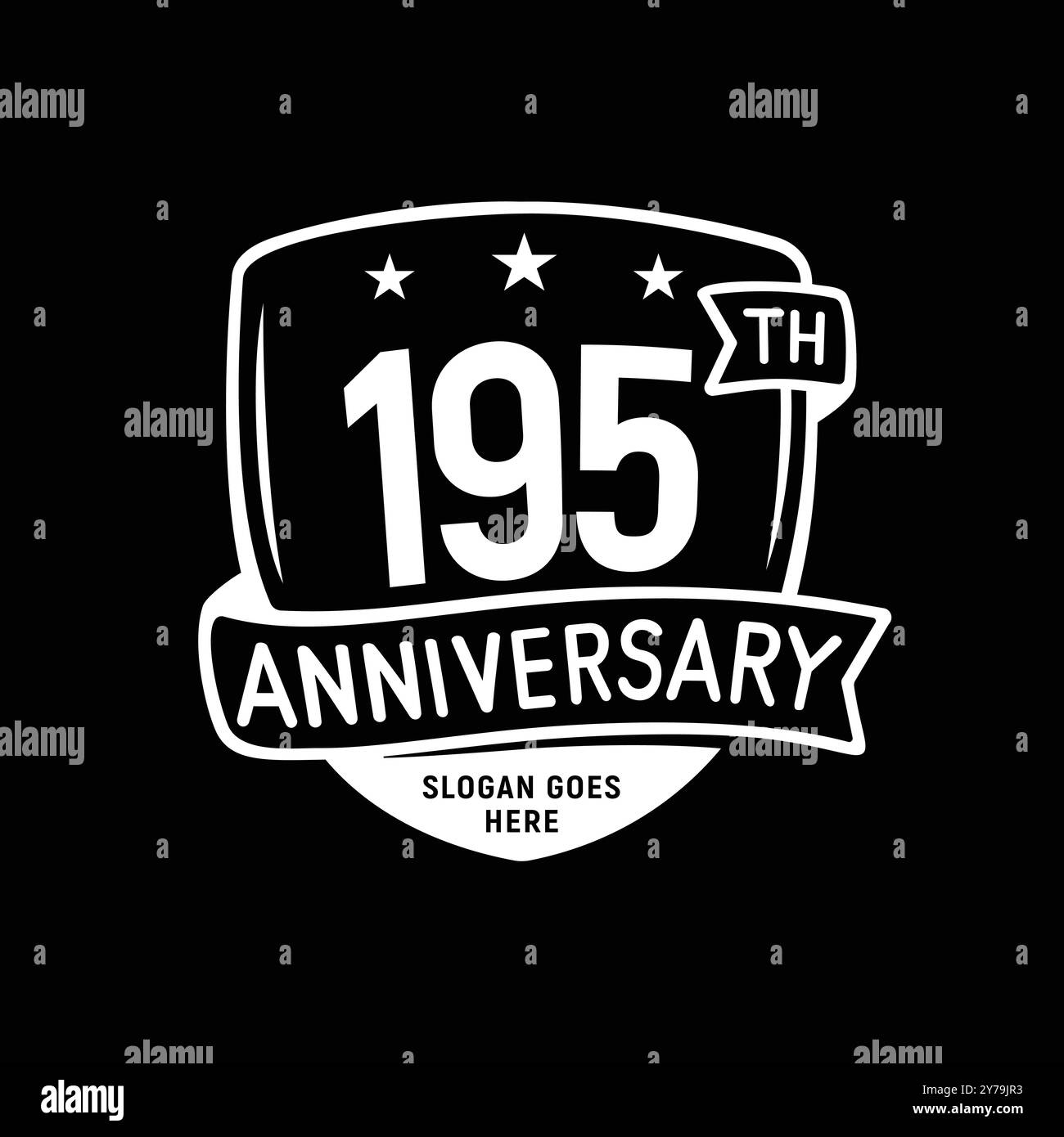 195 years anniversary celebration shield design template. 195th ...