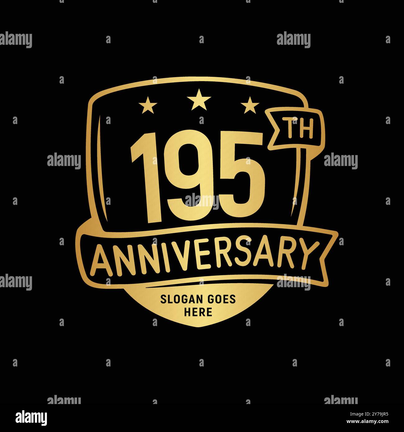 195 years anniversary celebration shield design template. 195th ...