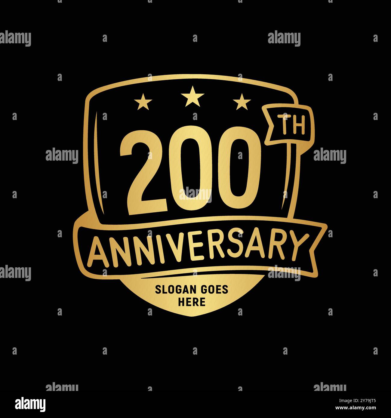 200 years anniversary celebration shield design template. 200th ...
