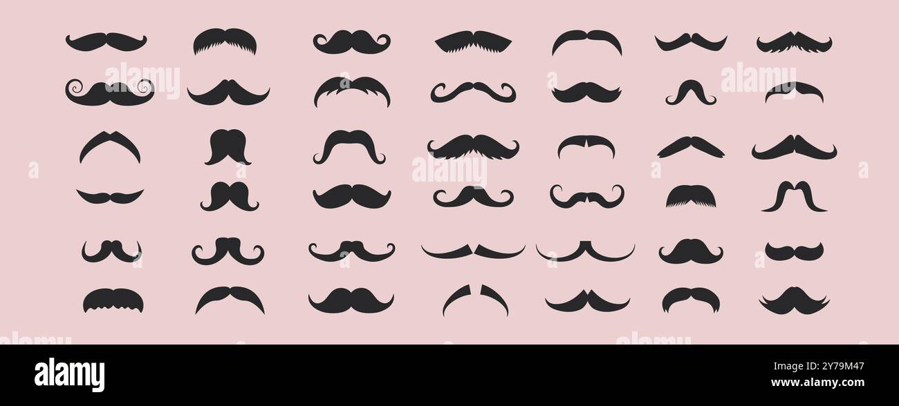 Set Mustache Collection. Vector illustration Stock Vector Image & Art ...