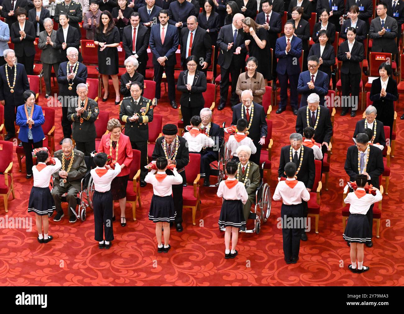 Beijing, China. 29th Sep, 2024. Members of the Chinese Young Pioneers ...