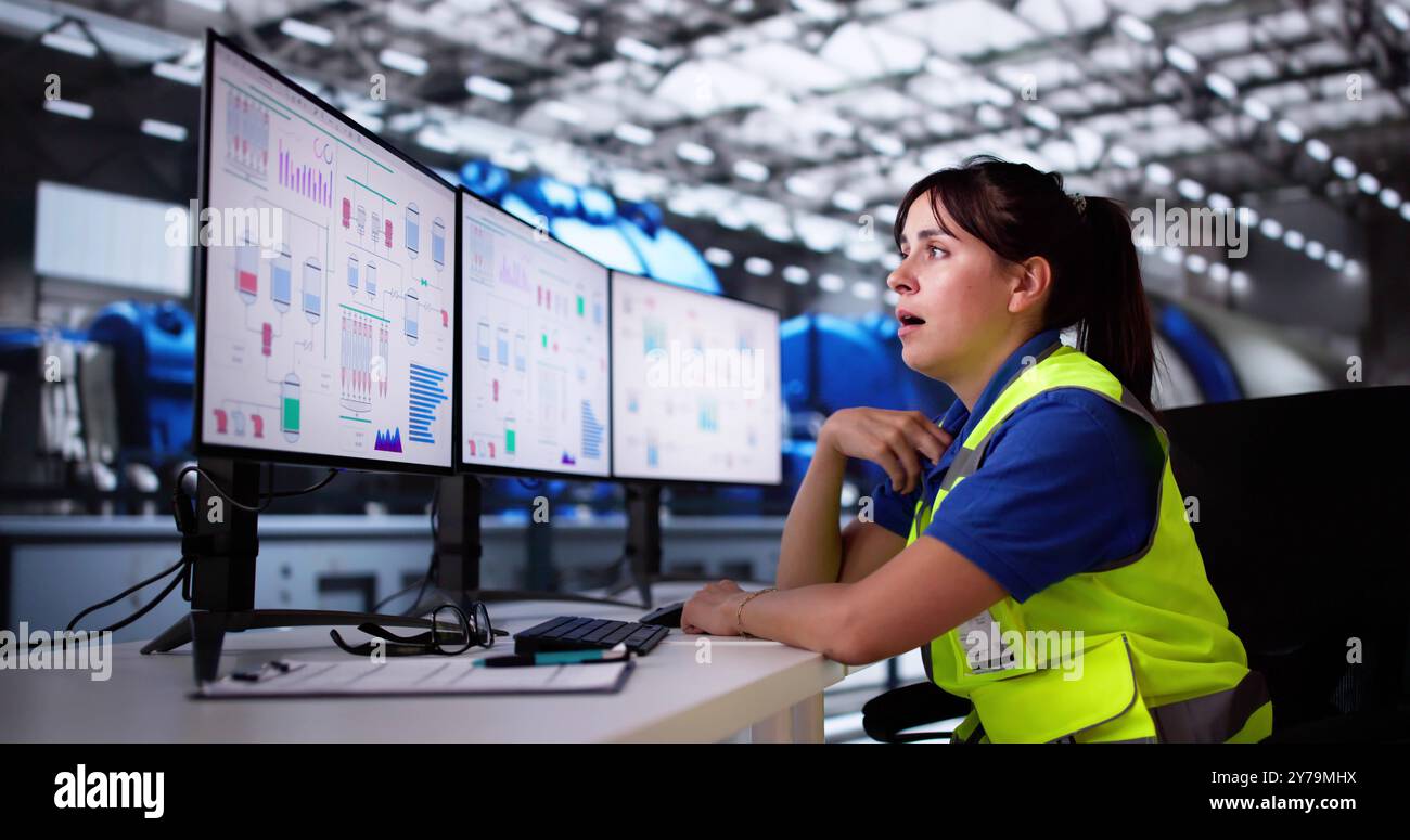 Hot Weather. Woman Sweating At Work. Bad Working Conditions Stock Photo ...