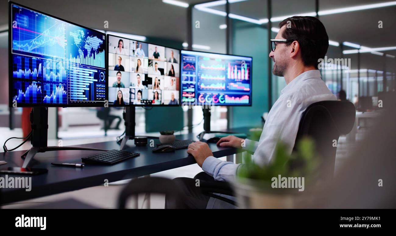 Staff Training Online Business Video Conference. Virtual ...