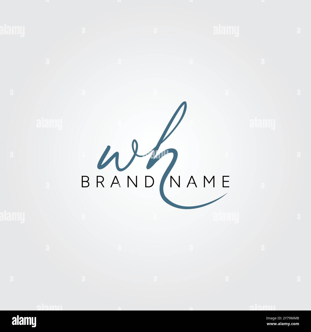 Handwritten Signature logo for Initial Letter WH - Vector Logo Template ...