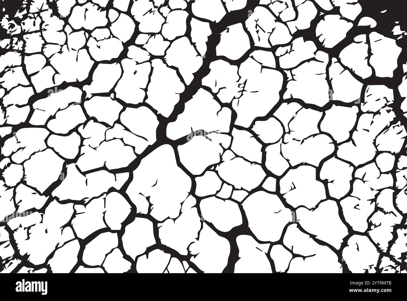 Black and white cracked ground texture pattern. Concept of nature ...