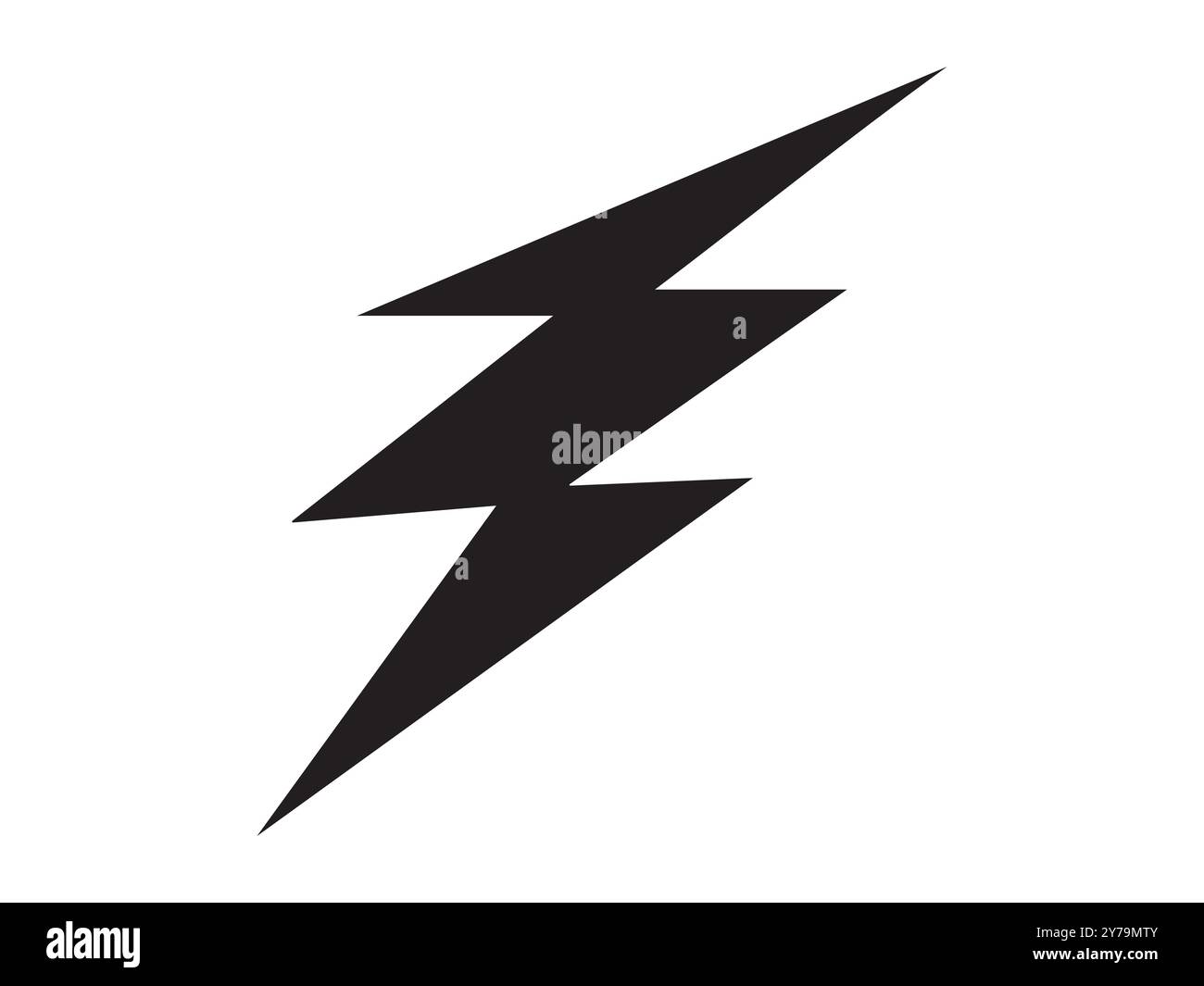 Black silhouette of a lightning bolt isolated on a white background ...