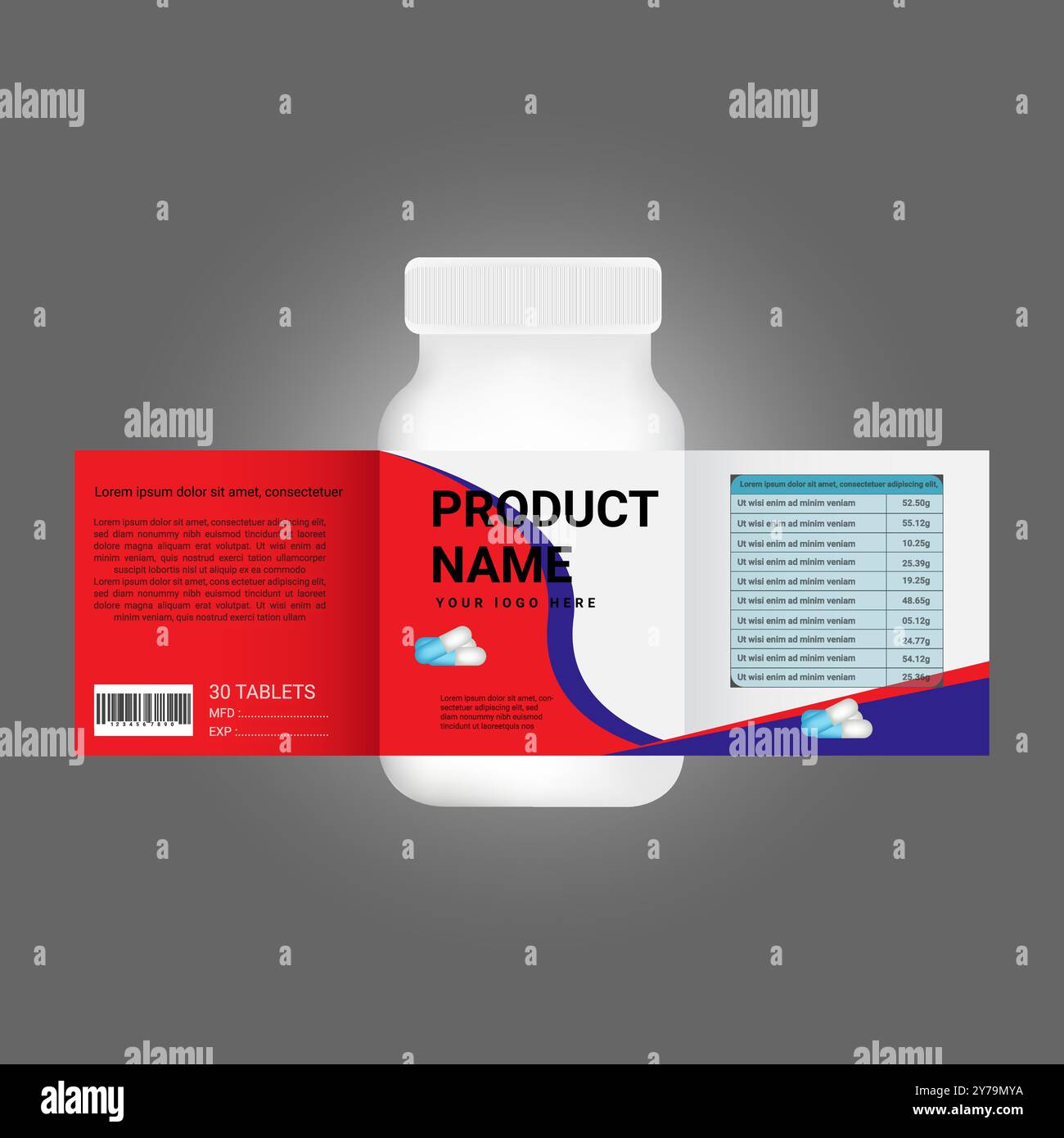 Supplement label template hi-res stock photography and images - Alamy