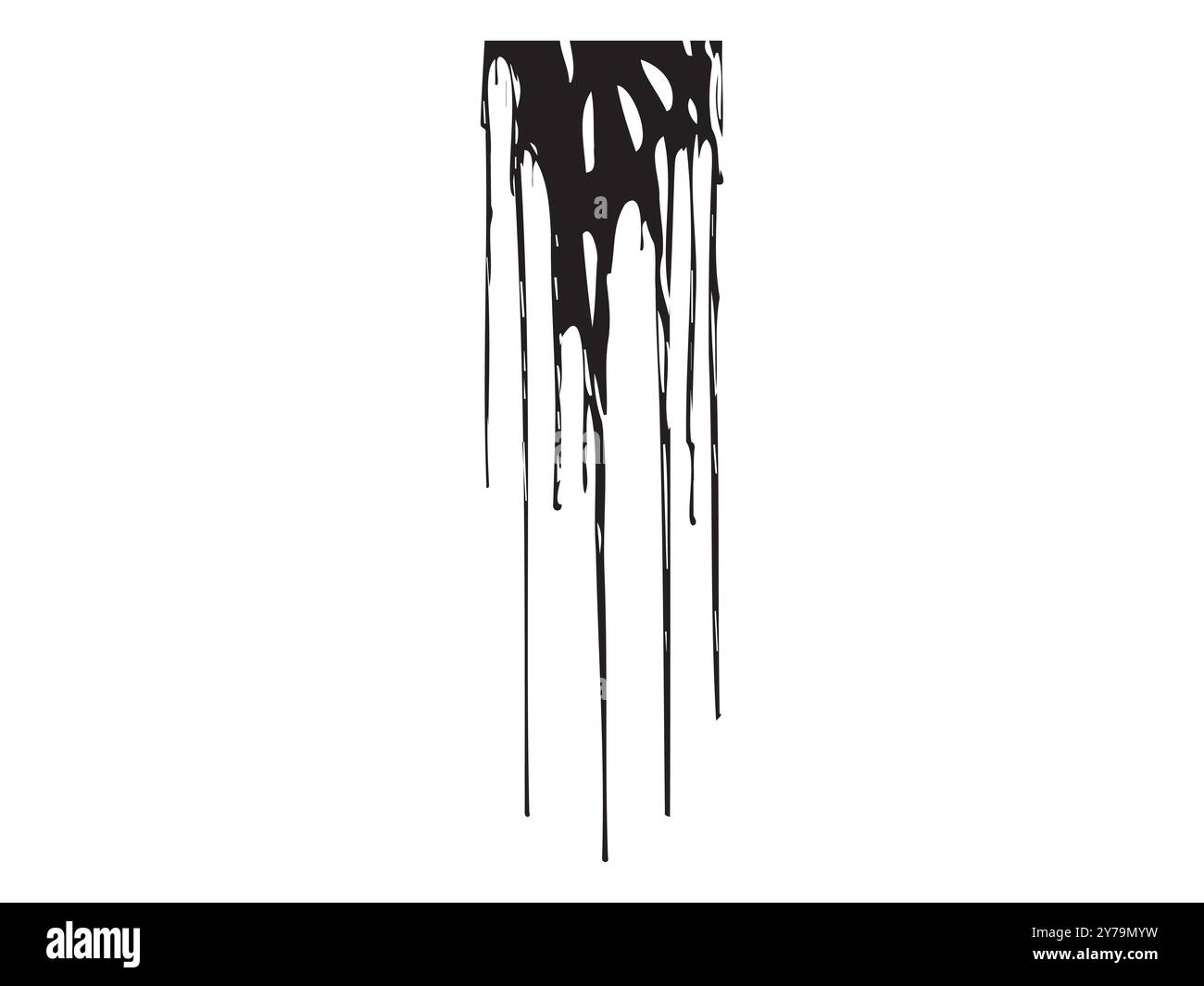 Black dripping paint silhouette isolated on white. Concept of abstract ...