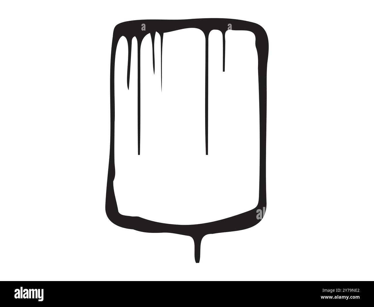 Black Dripping Paint Frame on White Background. Concept of Abstract Art ...
