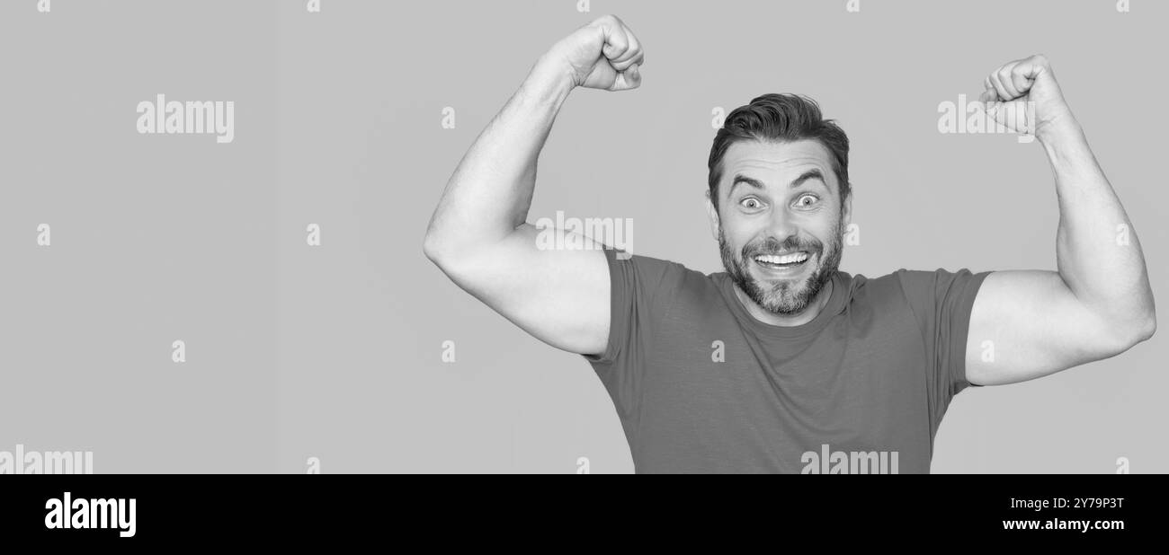Portrait winner success celebration Black and White Stock Photos ...