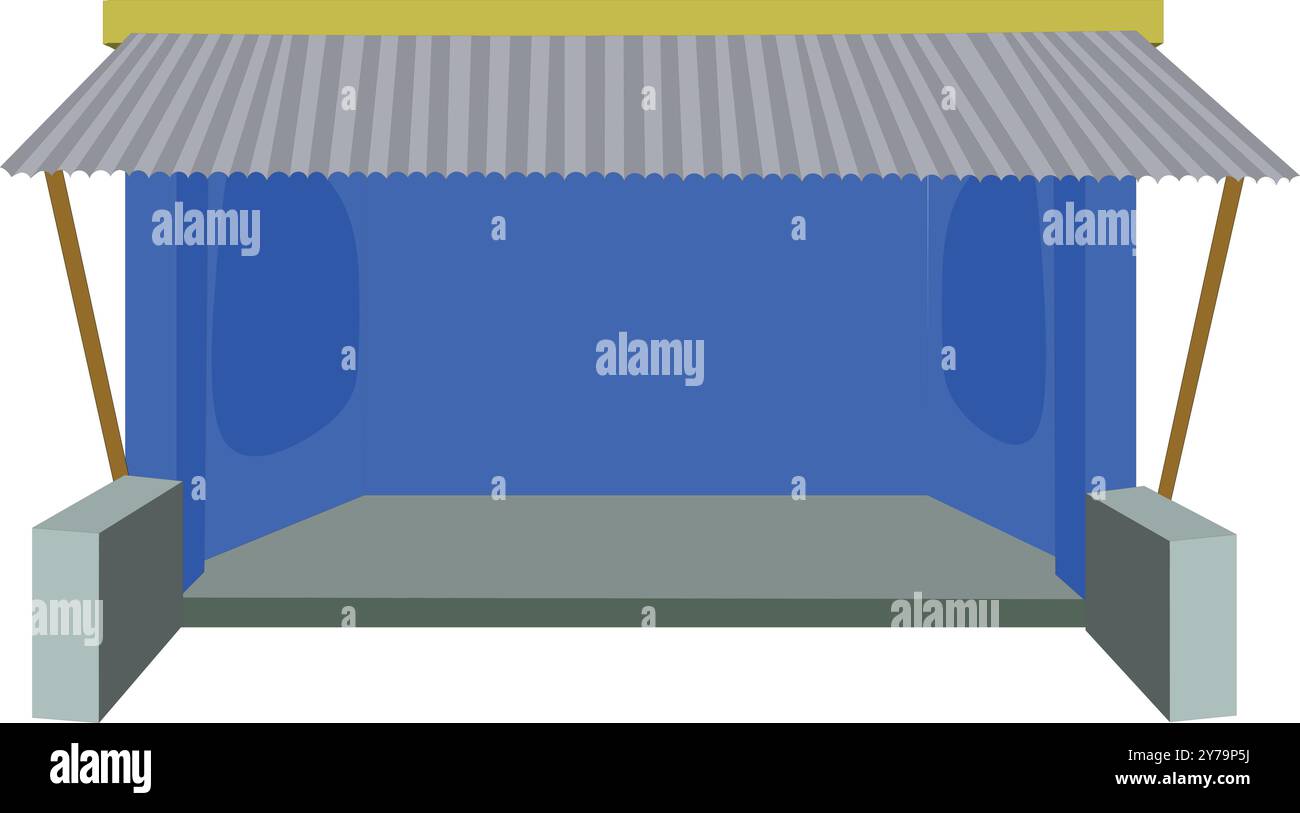 Village shop empty room isolated on white background. Indian village ...