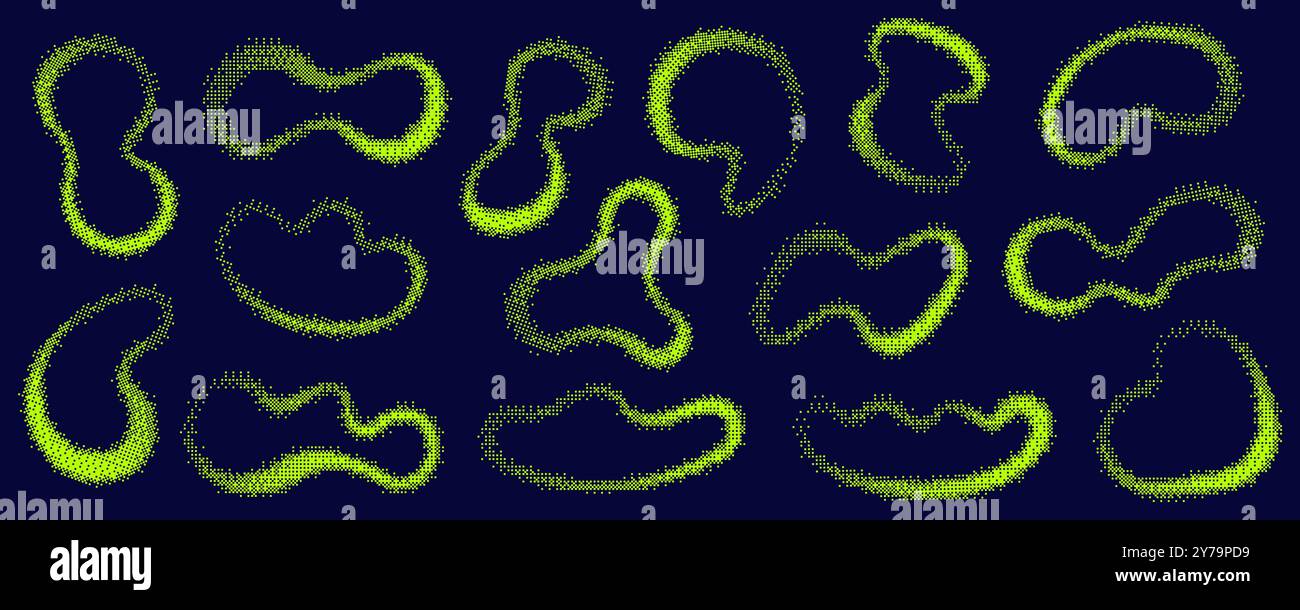 Bitmap Pattern Background Organic Shapes Y2k Gradient Retro Vector Elements Abstract Noisy