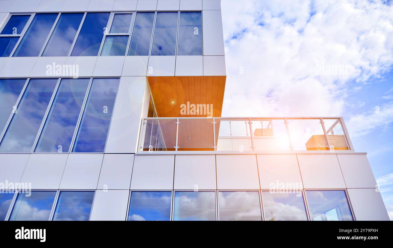 Exterior of a high modern multi-story apartment building - facade ...