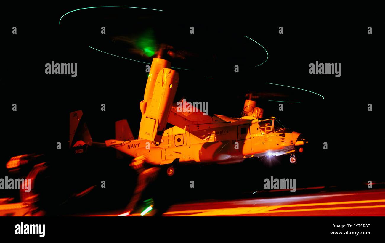 A CMV-22B Osprey, attached to the Titans of Fleet Logistics Support ...