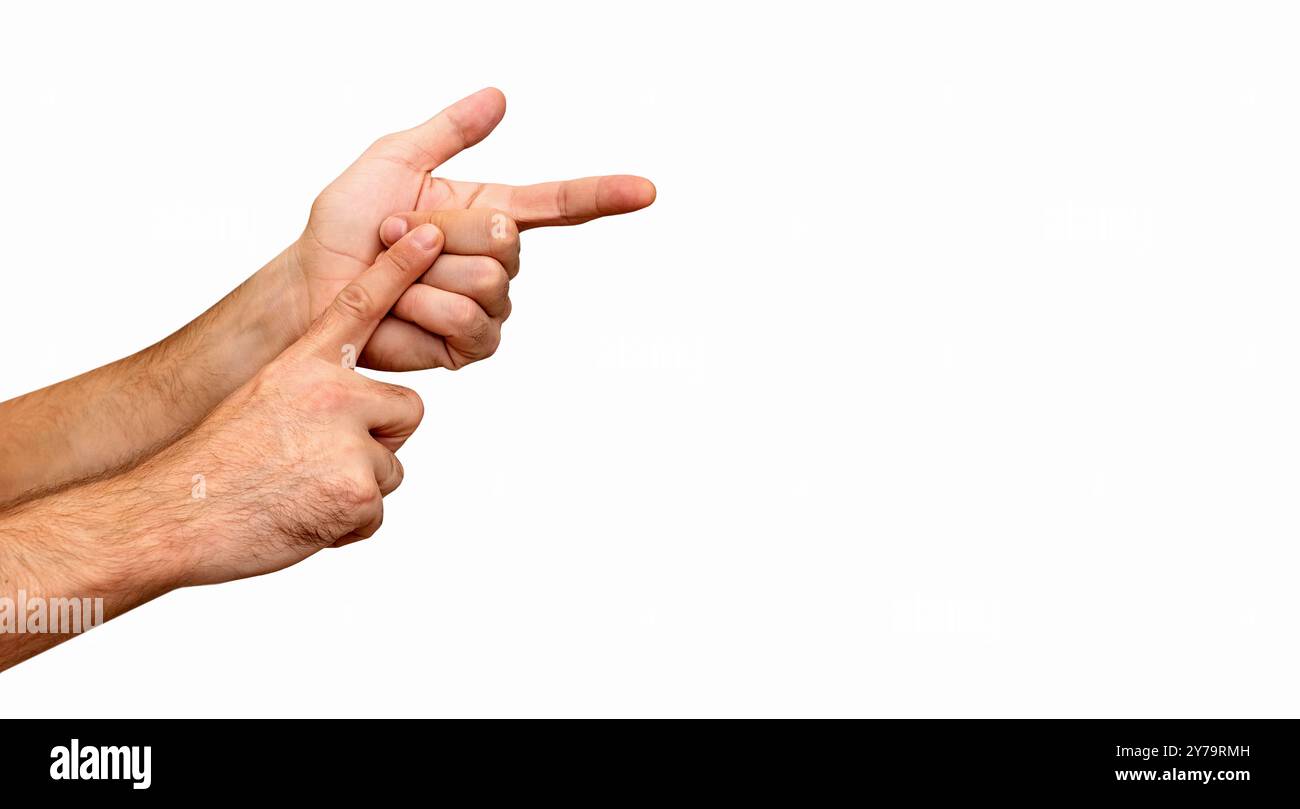 Isolated male hands counting on fingers Stock Photo - Alamy