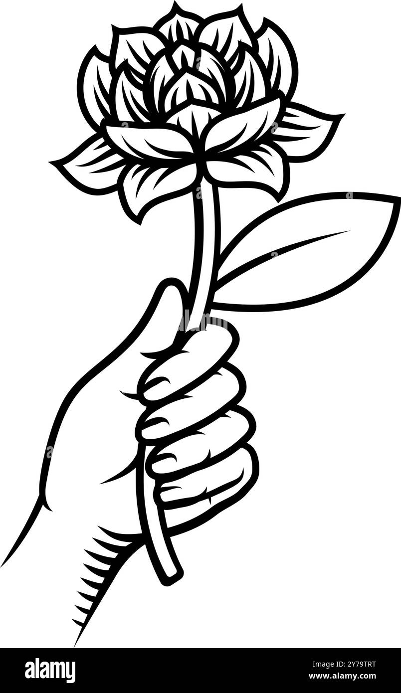 Hand Holding Flower Clipart