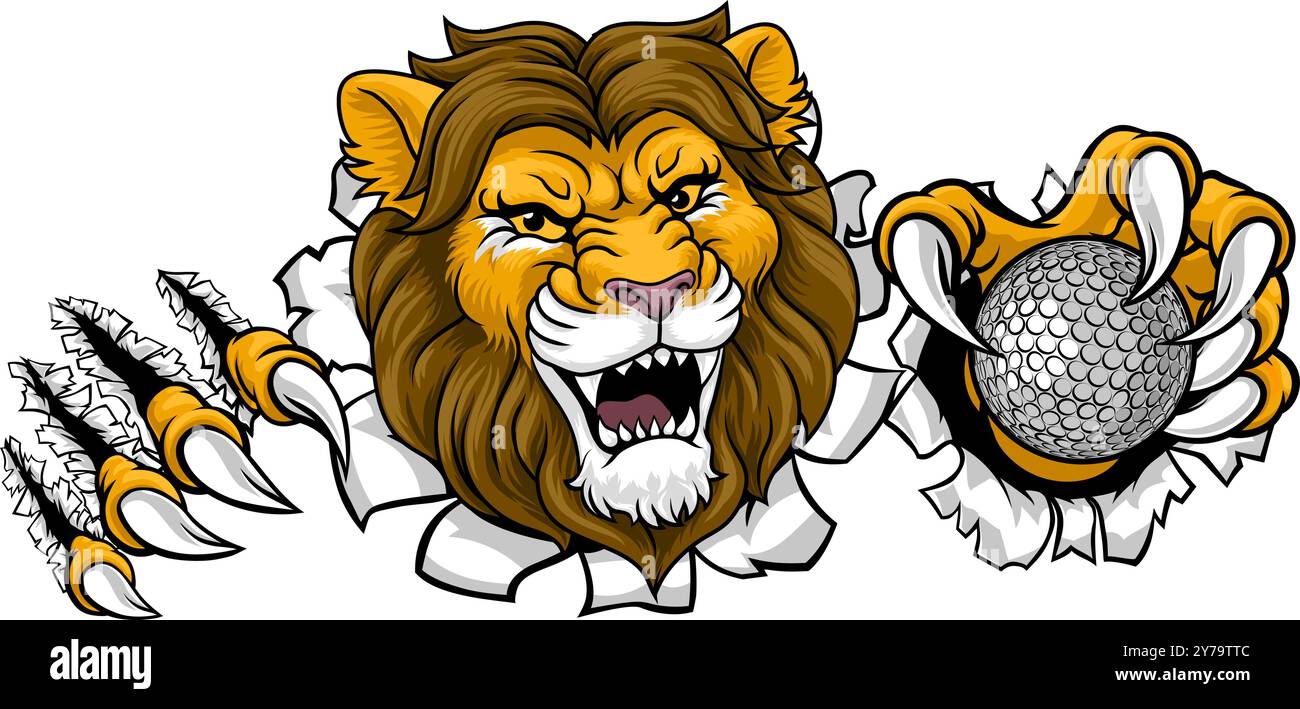 Lion golf Stock Vector Images - Alamy