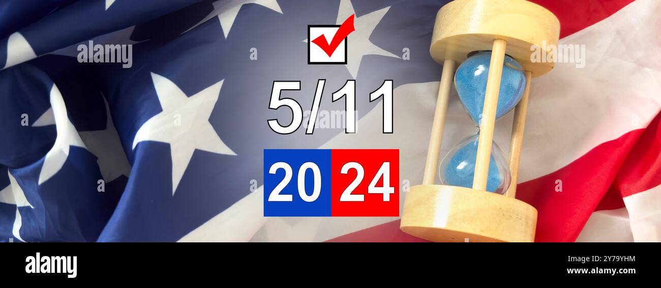American flag and a red circle on November 5 Presidential Election Day ...