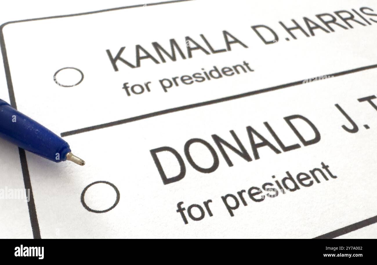 Kyiv, Ukraine, September 19, 2024 usa presidential sample ballot Stock ...