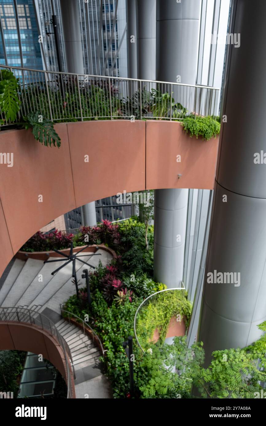 Singapore - 8 March 2024: View of the Green Oasis, an outdoor garden in ...